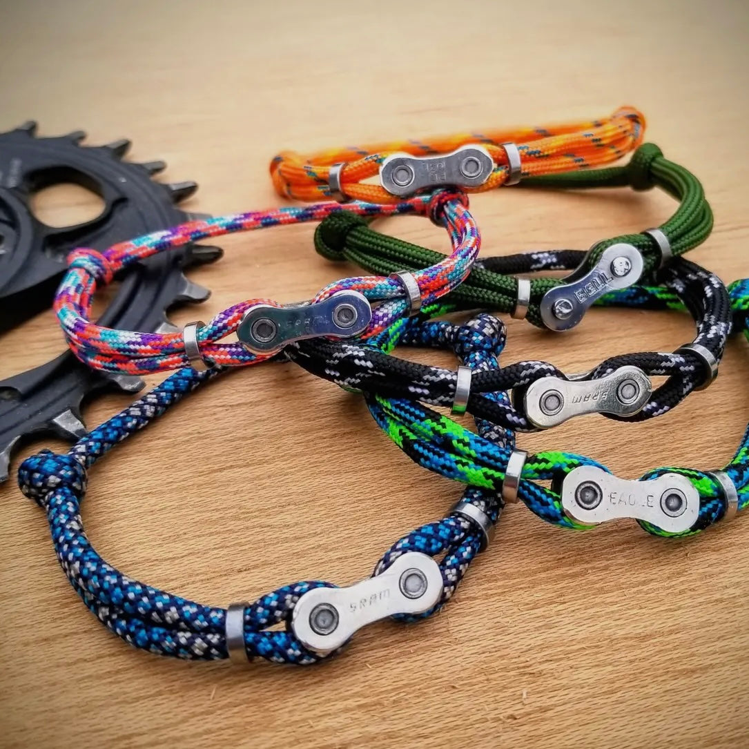 Adjustable Bike Chain Link Paracord Bracelet - Assorted Colors ...